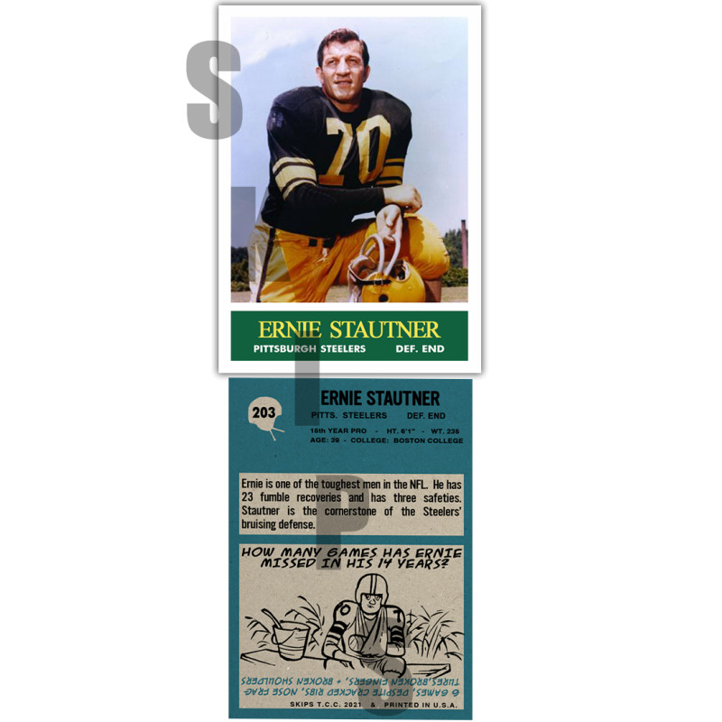 1964 STCC 203 Ernie Stautner Philadelphia Pittsburgh Steelers Custom ...